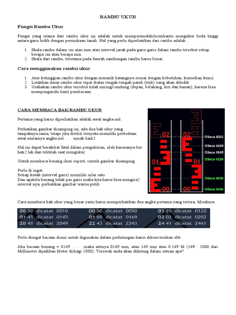 Rambu Ukur Dan Jalon | PDF