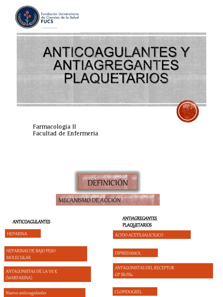 ANTICOAGULANTES Y ANTIPLAQUETARIOS - Material de Apoyo PDF | PDF ...
