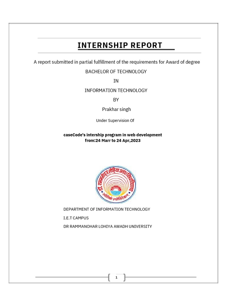 Internship Report | PDF | World Wide Web | Internet & Web