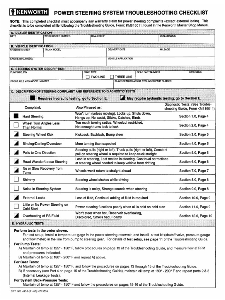 PowerSteeringChecklist TRW | PDF