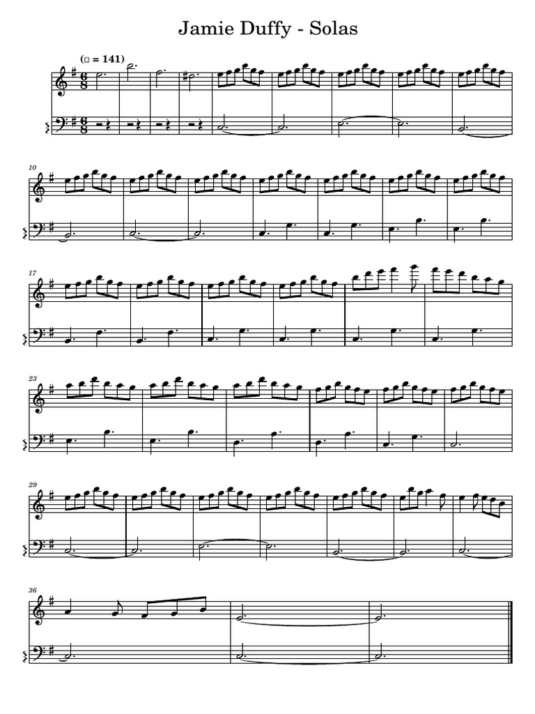 Jamie Duffy - Solas Music Sheet | PDF