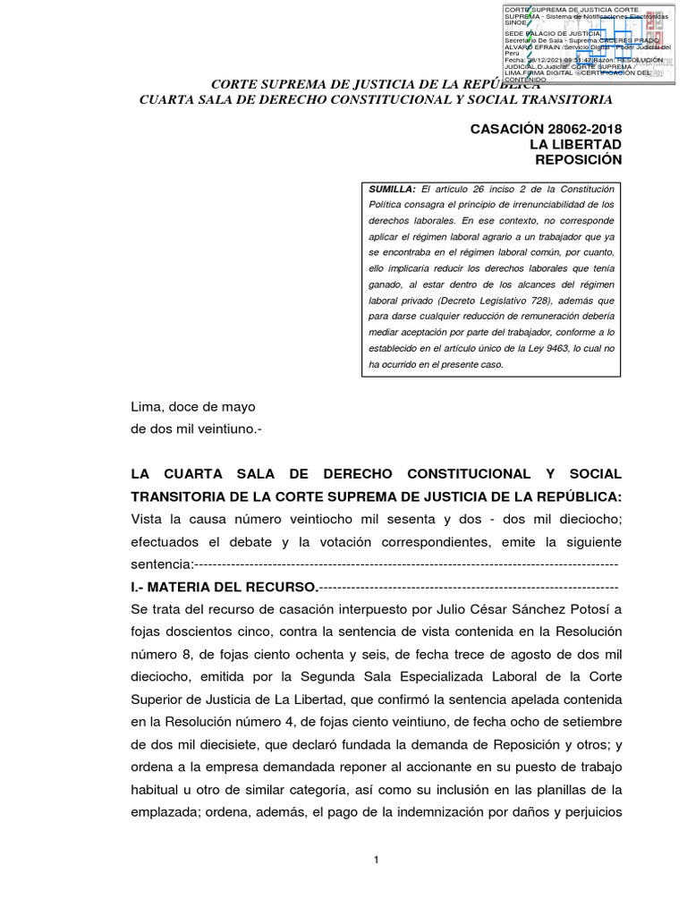 Derechos Laborales e Irrenunciabilidad | PDF | Debido al proceso ...