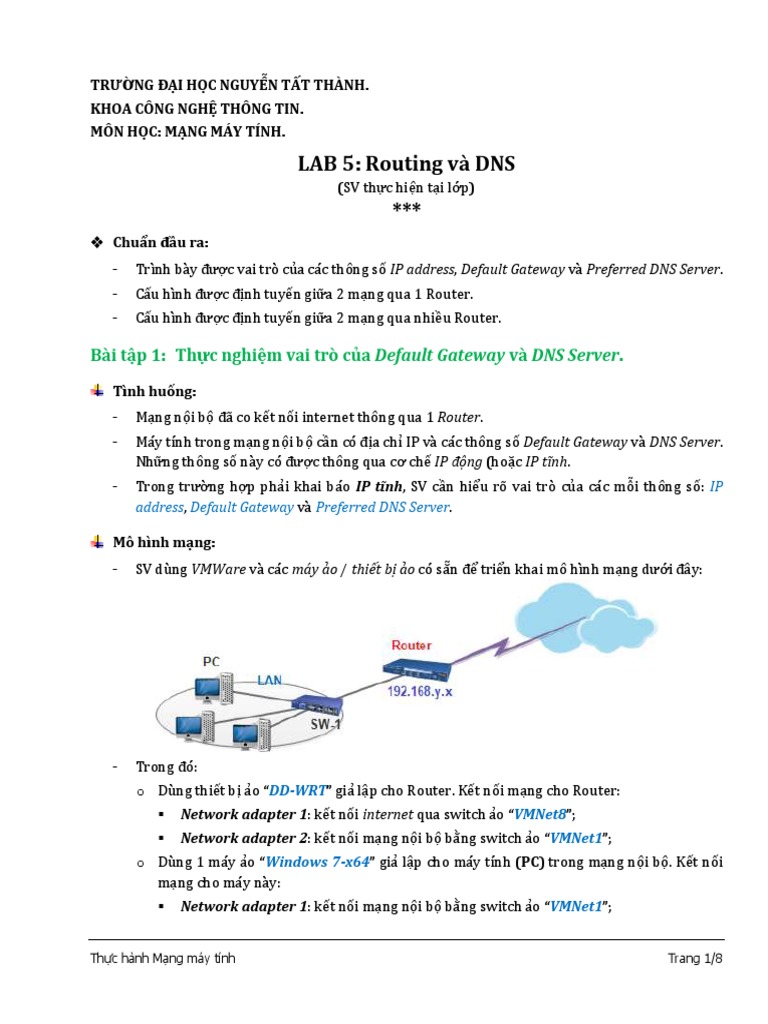 Lab 5 - Routing Va DNS | PDF