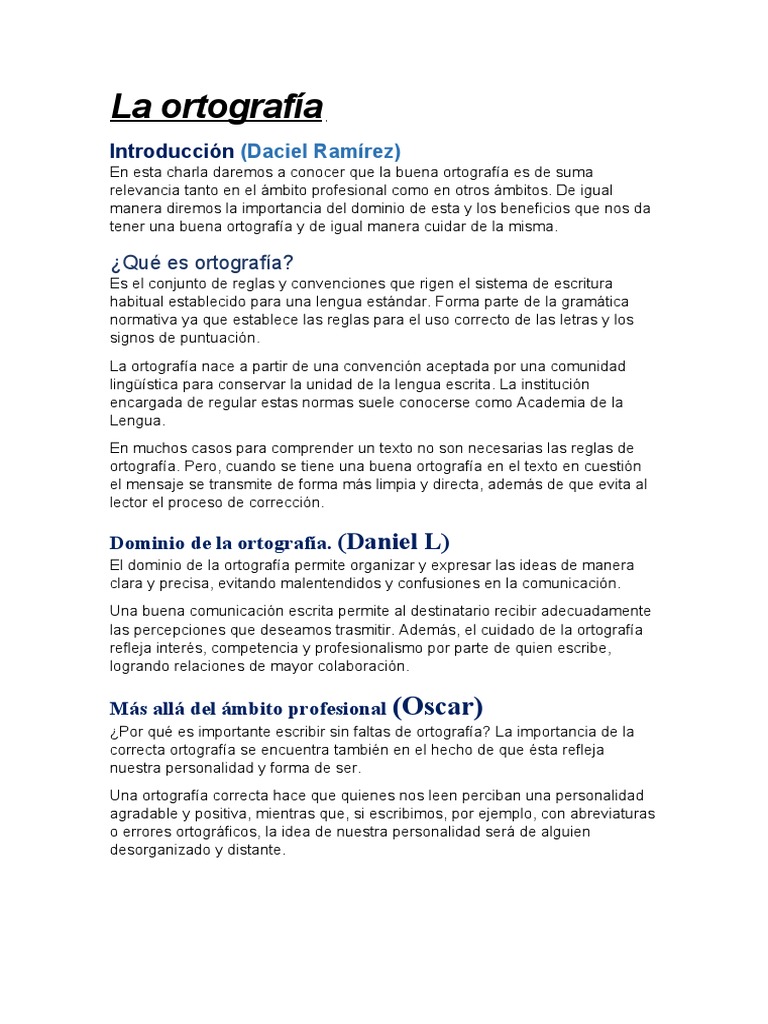 La Ortografia | PDF