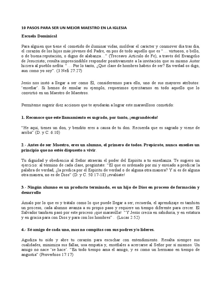 10 Pasos para Ser Un Mejor Maestro en La Iglesia | PDF | Jesús | Verdad