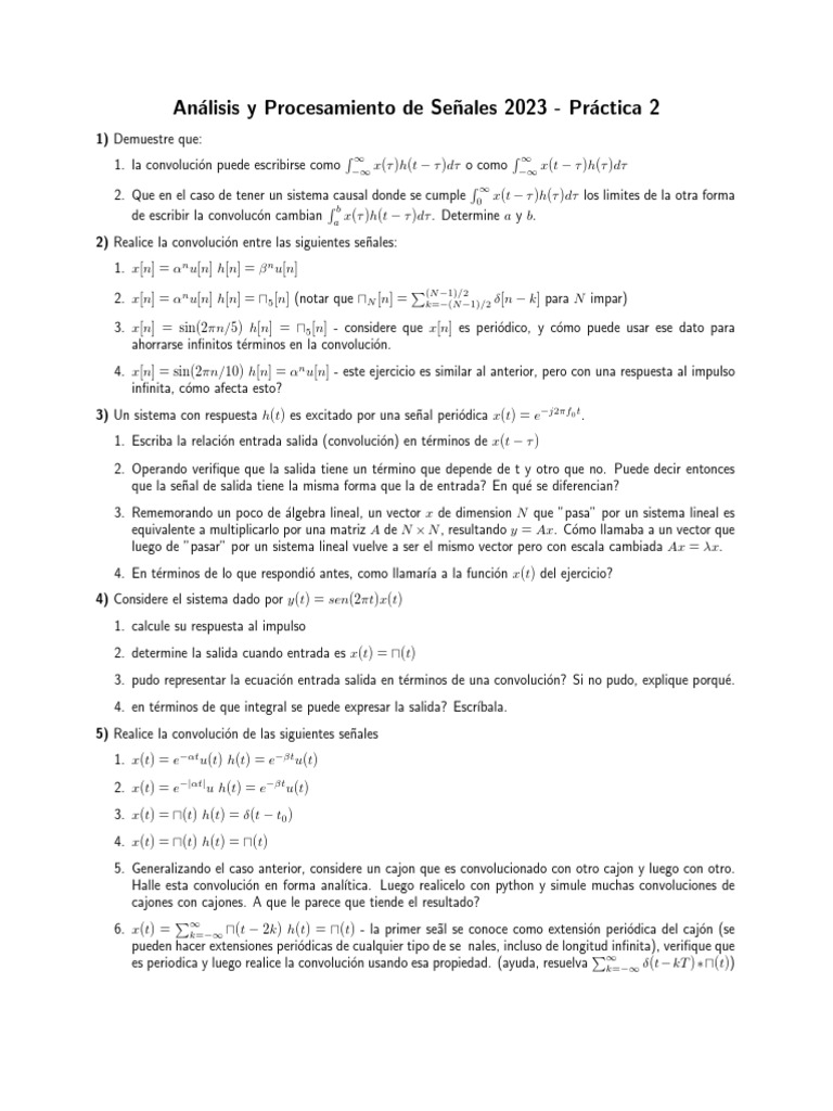 AyPS TP2 2023 | PDF | Circunvolución | Linealidad