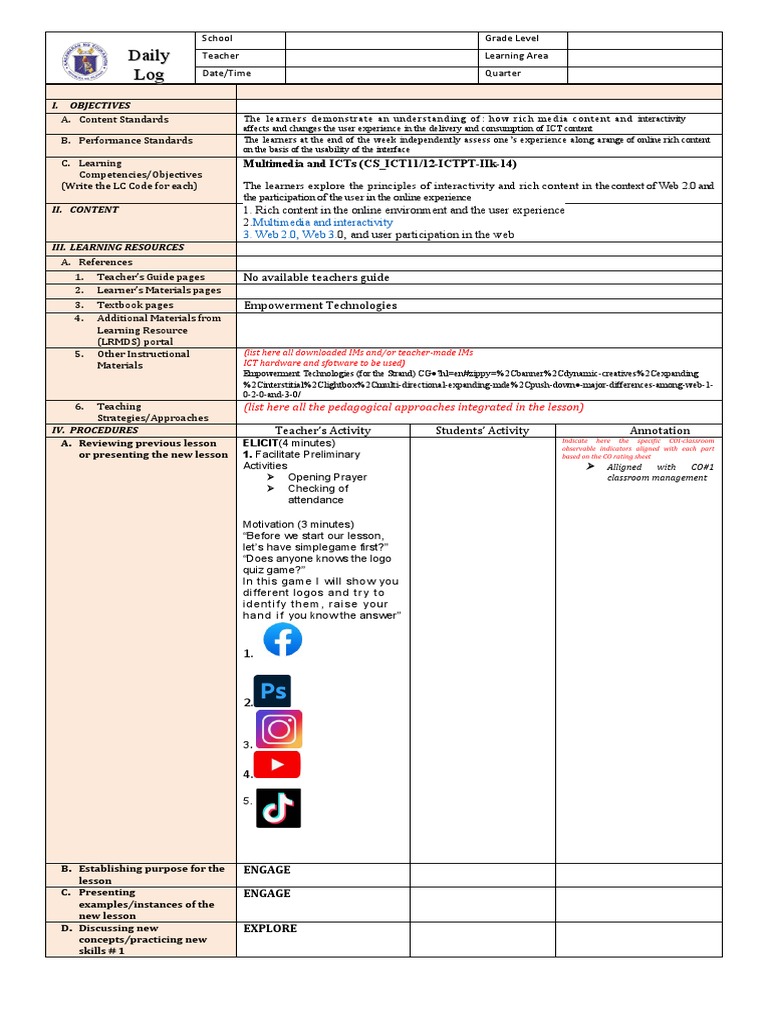 DLP Template | PDF | Educational Technology | Learning