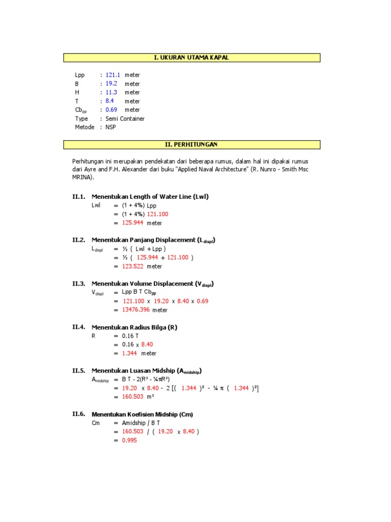Perhitungan Lines Plan | PDF
