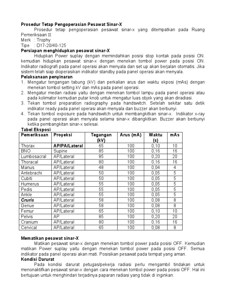 Prosedur Tetap Pengoperasian KXO-12R | PDF