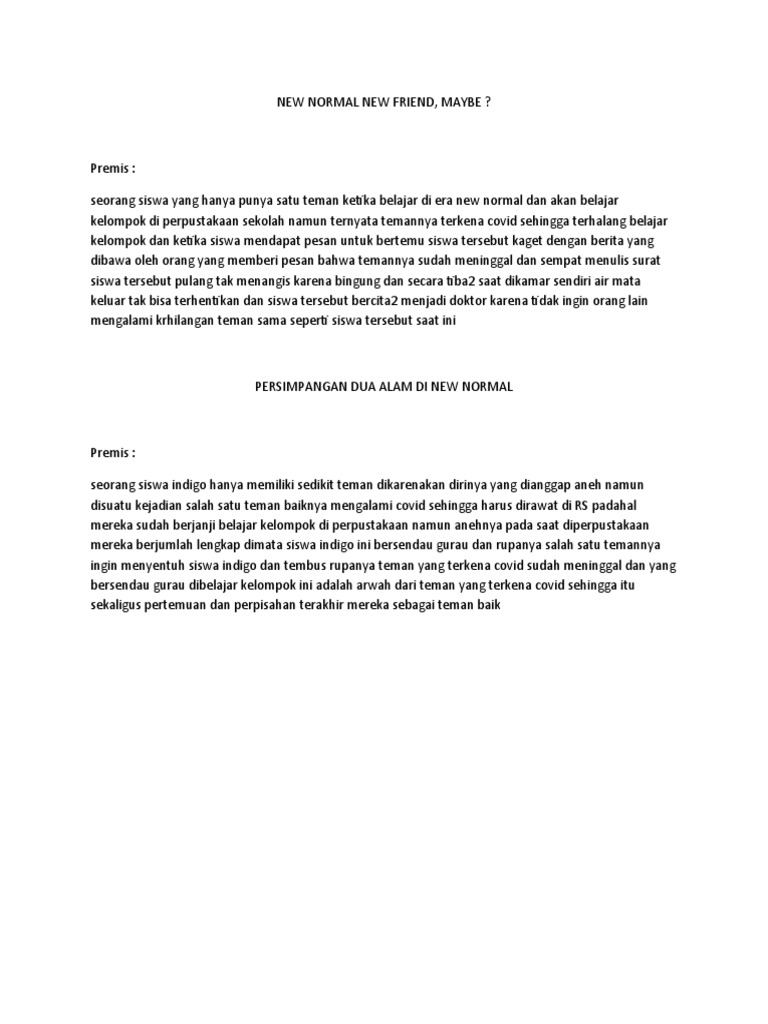 Premis Cerpen | PDF | Fiksi Umum