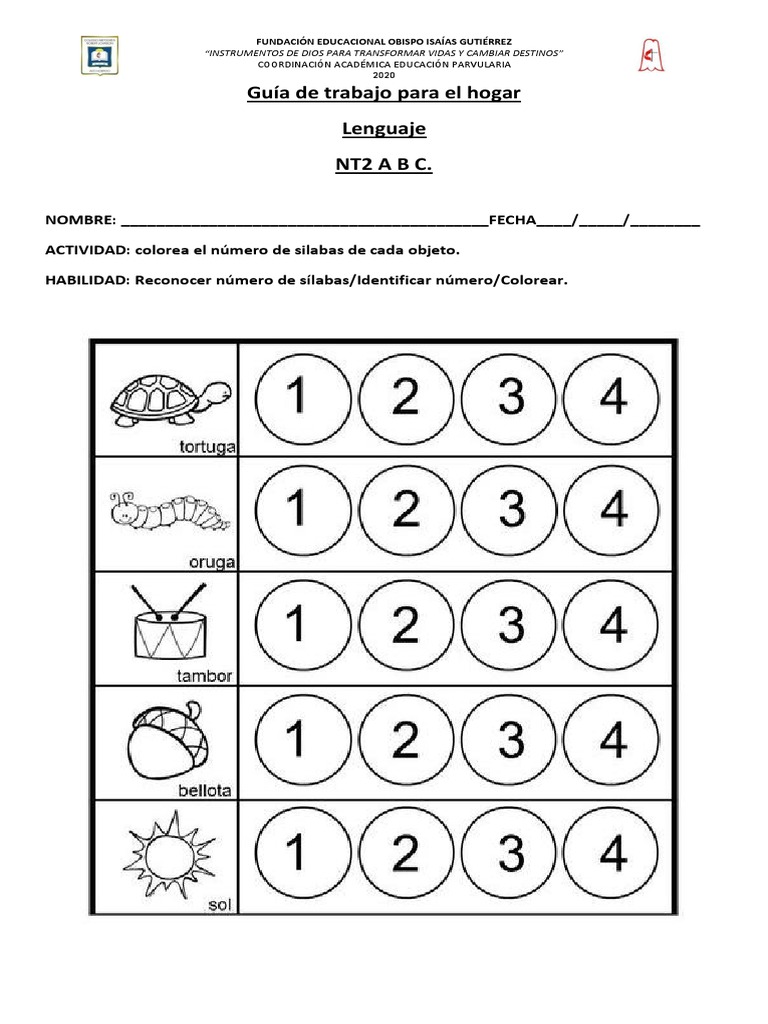 Guía Lenguaje Kinder Separación Silábica PDF | PDF