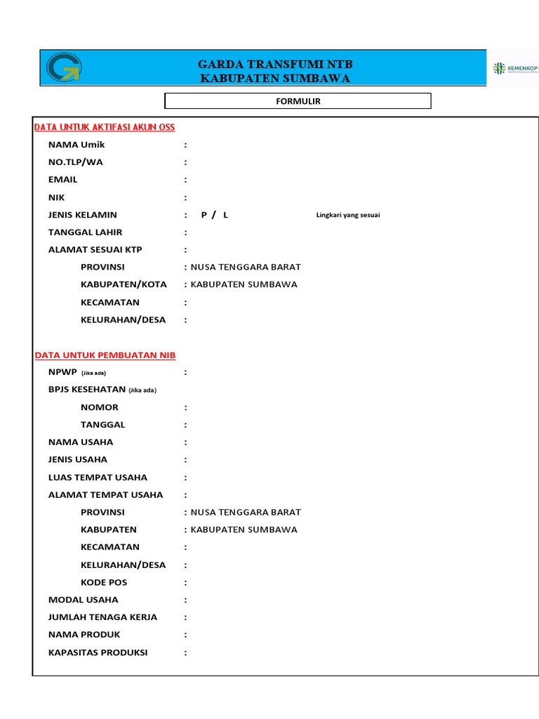 Data Aktivasi Akun OSS Garda Transfumi | PDF