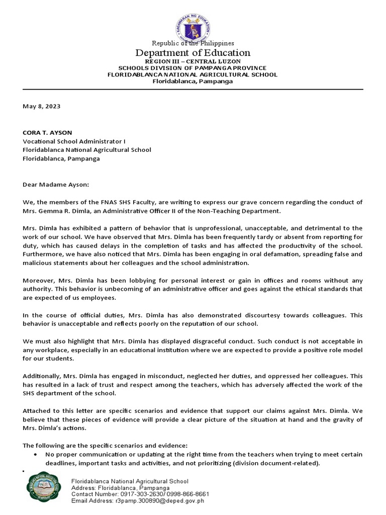 Letter of Complaint III | PDF