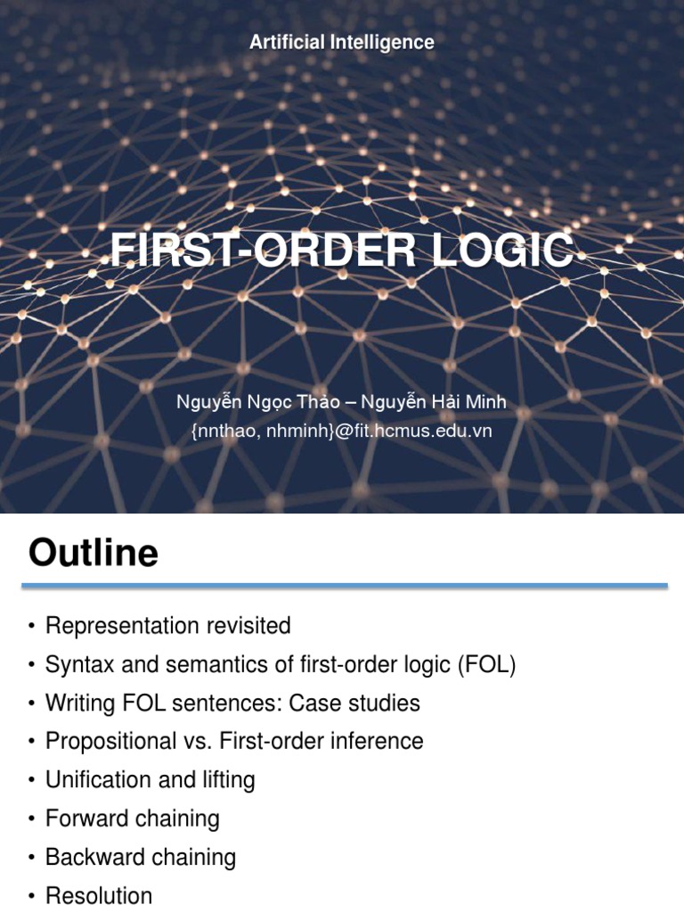 2021 Lecture08 FirstOrderLogic PDF | PDF | Interpretation (Logic) | First Order Logic