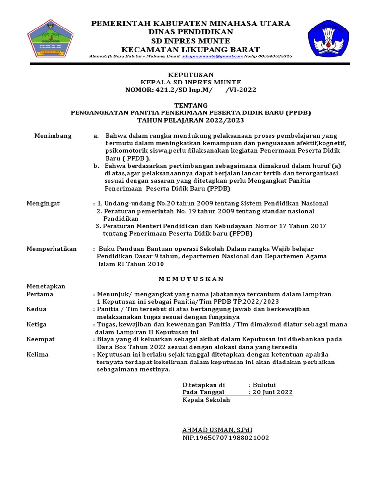 SK PPDB SD 2022 | PDF