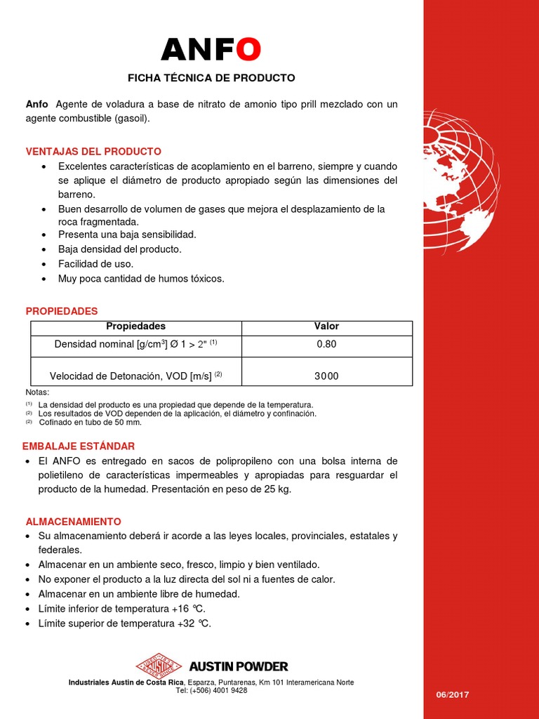 Ficha-Tecnica ANFO IACR | PDF | Ciencias fisicas | Química