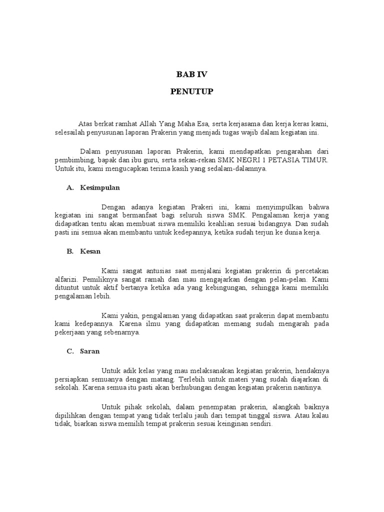 Bab Iv Penutup | PDF