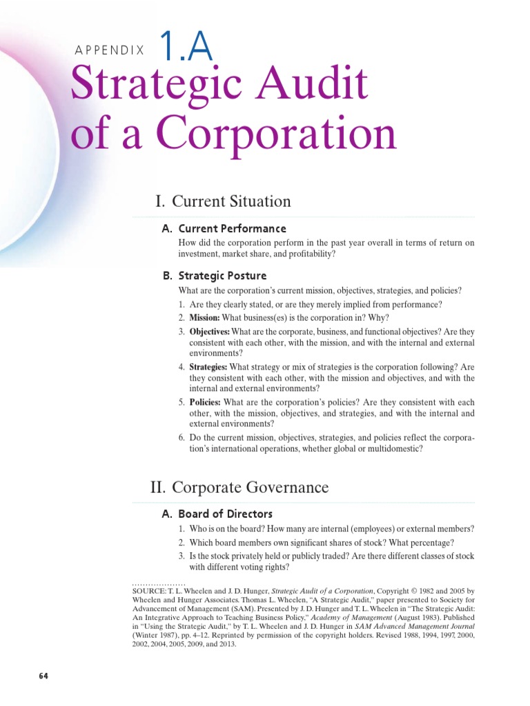 Strategic Audit Template | PDF | Strategic Management | Marketing