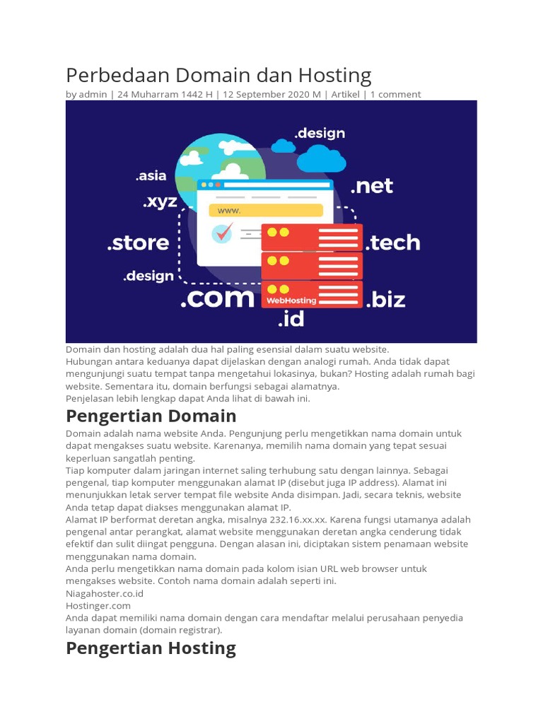 Perbedaan Domain Dan Hosting | PDF