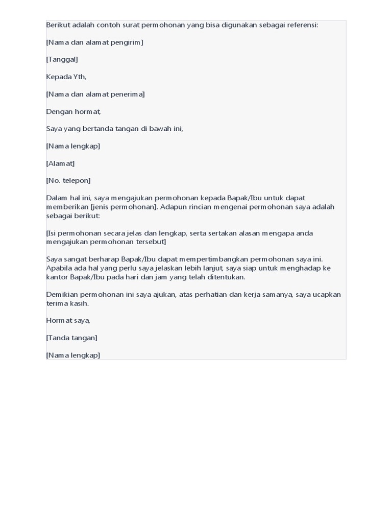 Contoh Surat Resmi | PDF