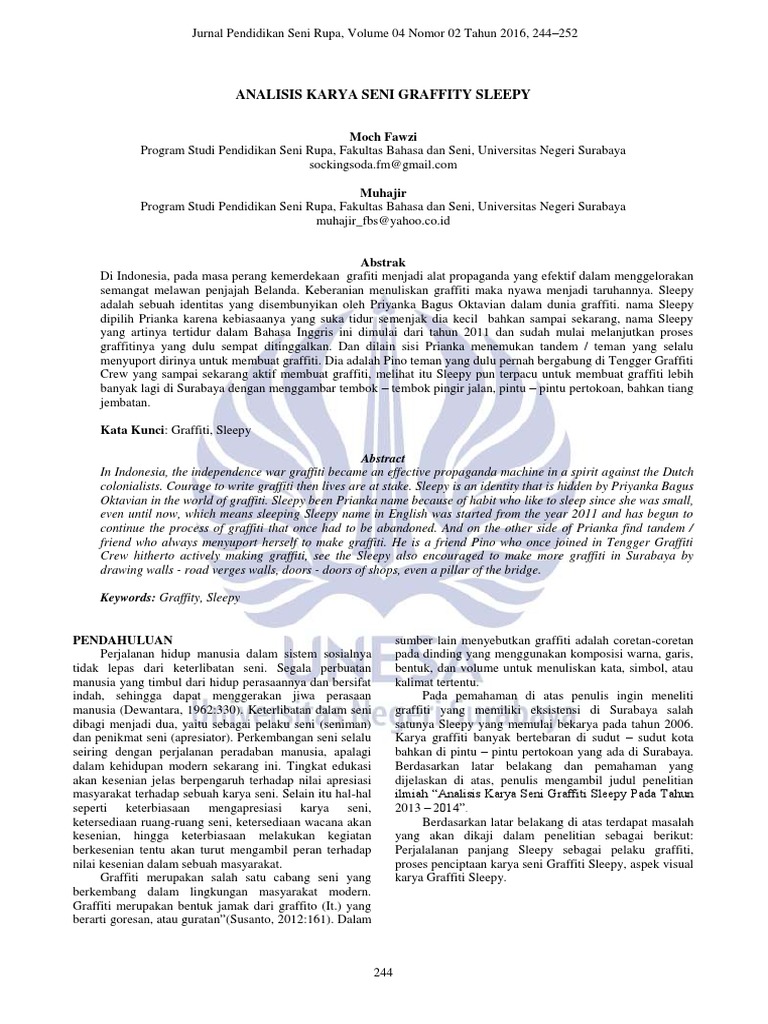 Analisis Karya Seni Graffity Sleepy | PDF