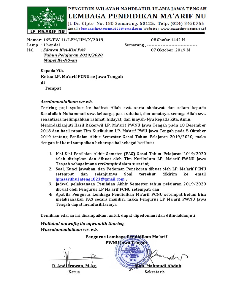 Dokument - Pub 165 Edaran Kisi Kisi Pas Ke Nu An 2019 2020 Flipbook PDF ... Dokument - Pub 165 Edaran Kisi Kisi Pas Ke Nu An 2019 2020 Flipbook PDF ...