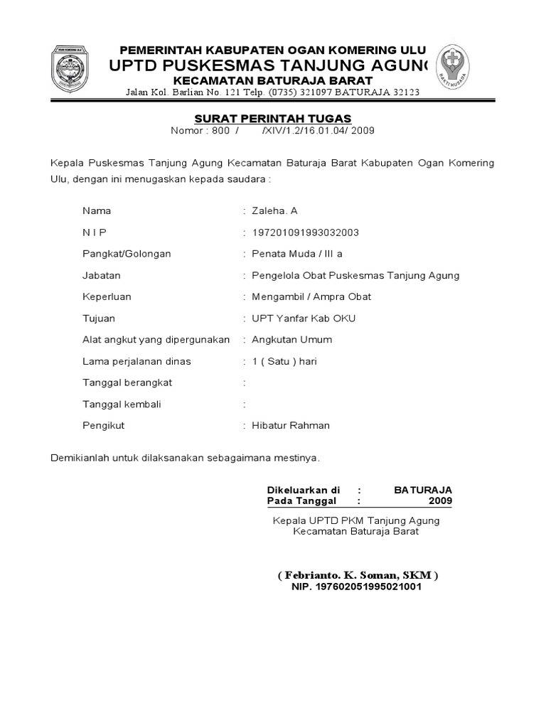 Surat Tugas | PDF