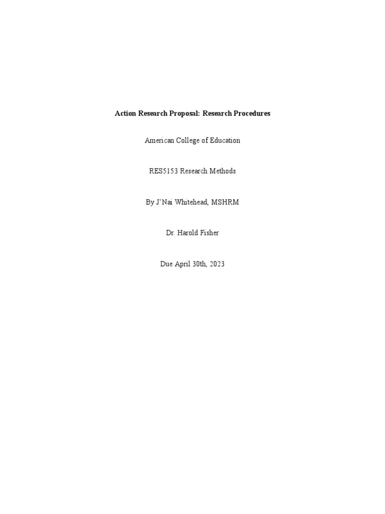 Action Research Proposal - Research Procedures 1 PDF | PDF | Survey ...