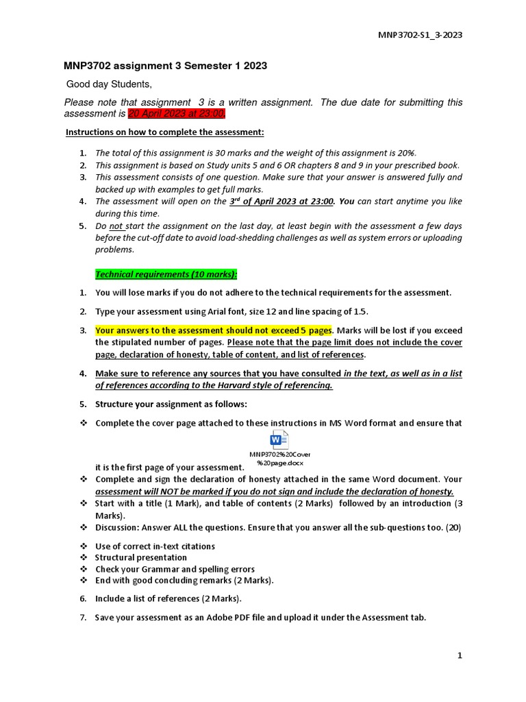 MNP3702 S1 assignment 3_ 2023 (2) | PDF | Sustainability | Supply Chain