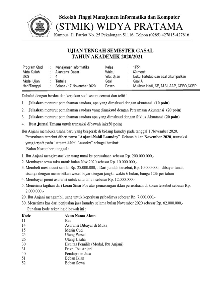 Soal Uts Akt PDF | PDF