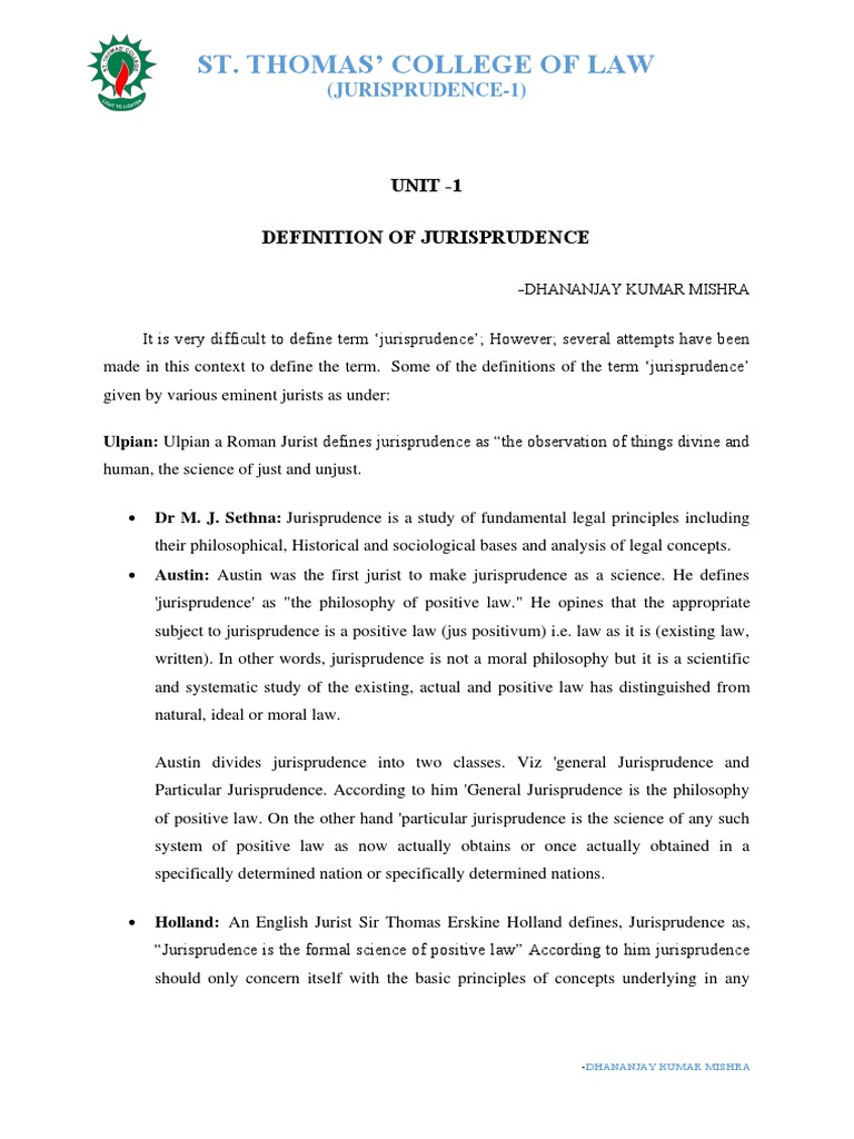UNIT-2 Jurisprudence-1 PDF | PDF | Jurisprudence | Natural Law