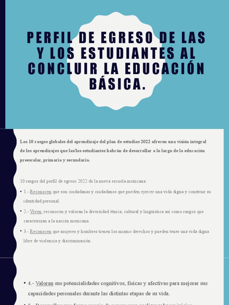Perfil de Egreso de Las y Los Estudiantes | PDF