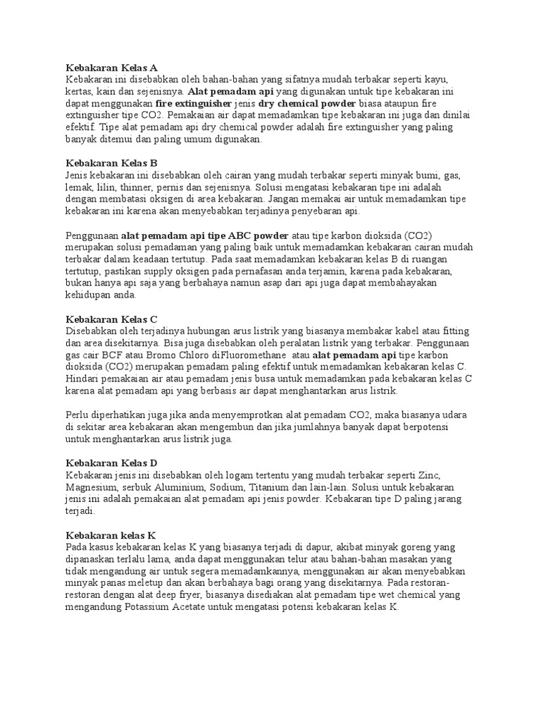 Jenis Jenis Kebakaran | PDF