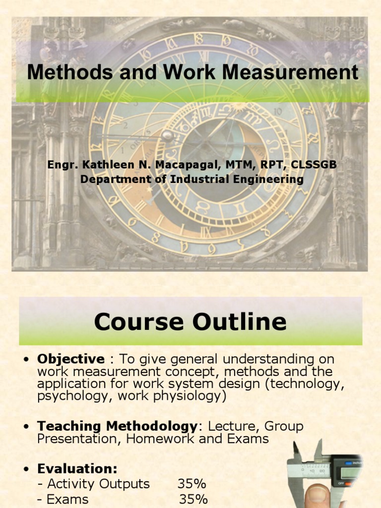 1 - Methods and Work Measurement - Introduction | PDF
