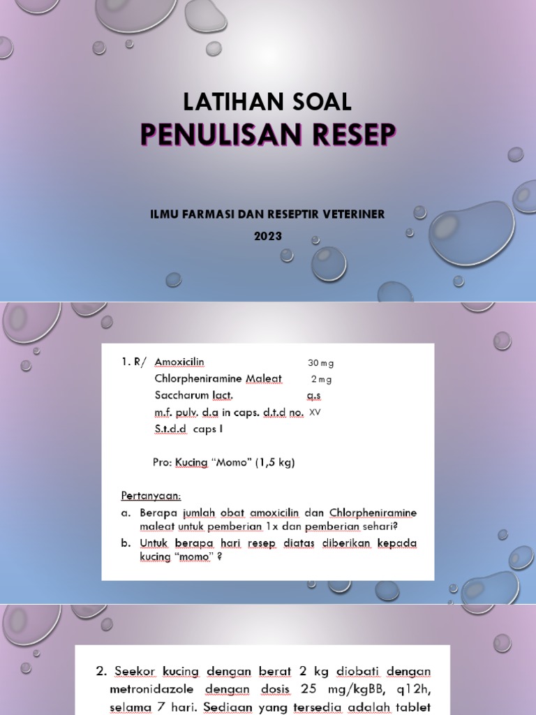 Latihan Soal Penulisan Resep-Ilmu Farmasi | PDF