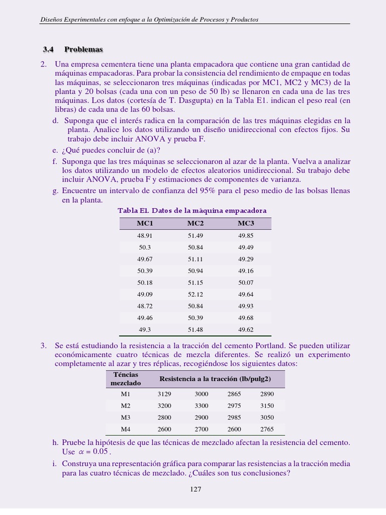 Cap III - DCA Prob PDF | PDF | Experimentar | Análisis de variación