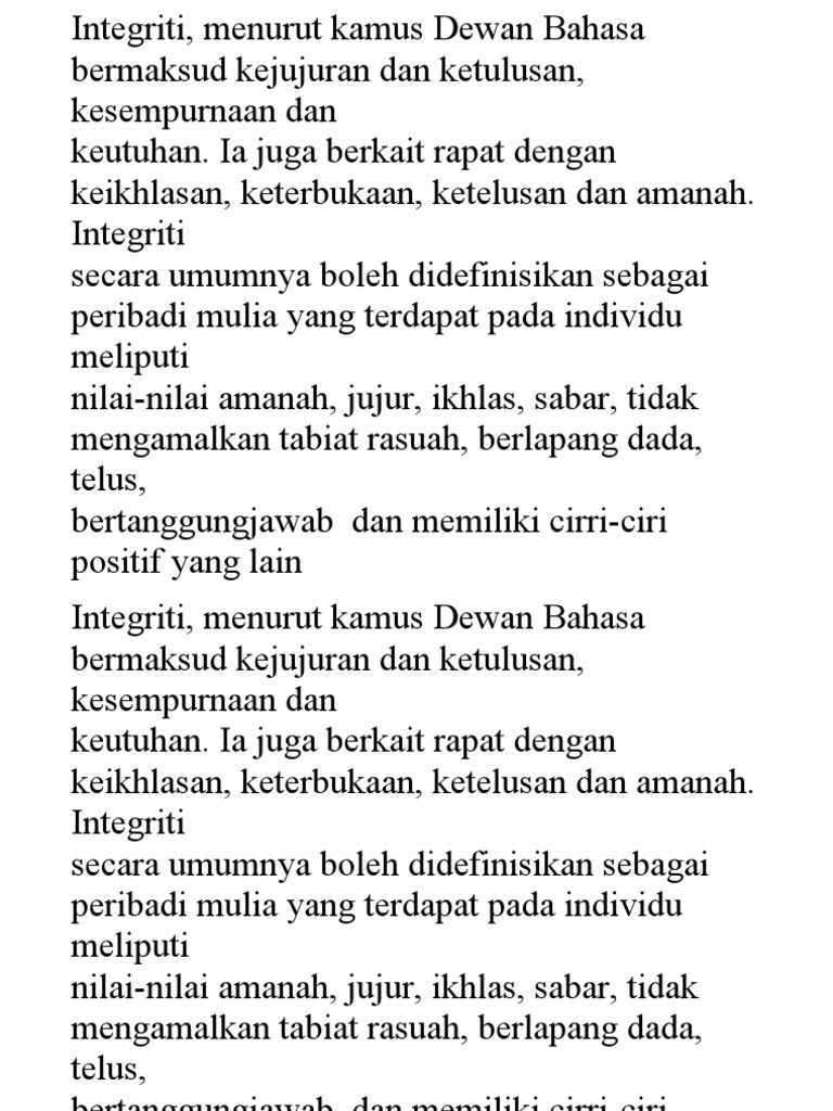 Integriti | PDF | Karier & Perkembangan | Pengembangan Diri