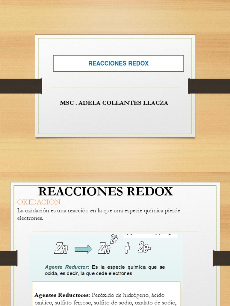 Reacciones Redox Semana 3 | PDF | Redox | Reacciones químicas