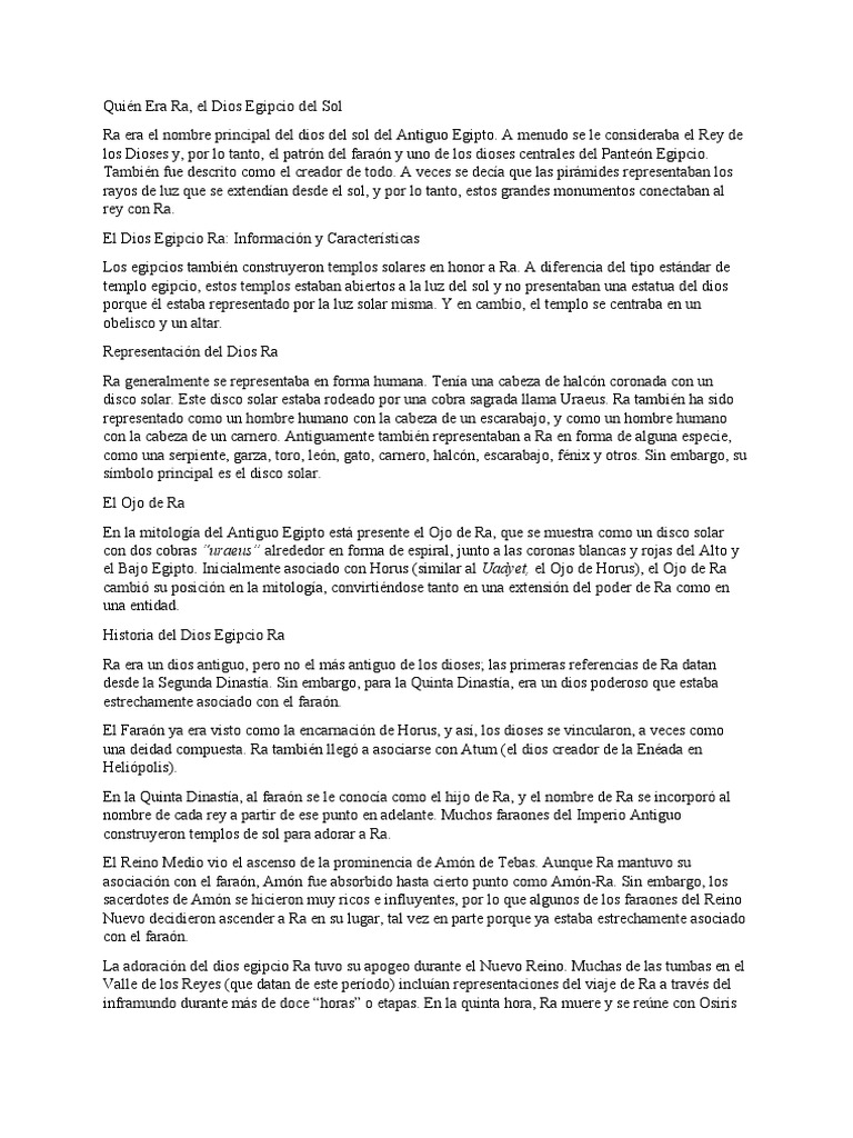 Quién Era Ra | PDF | Horus | Deidades