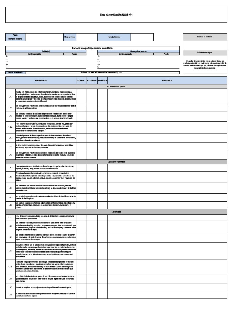 List Verificación NOM 251 | PDF | Alimentos | Suplementos dietéticos