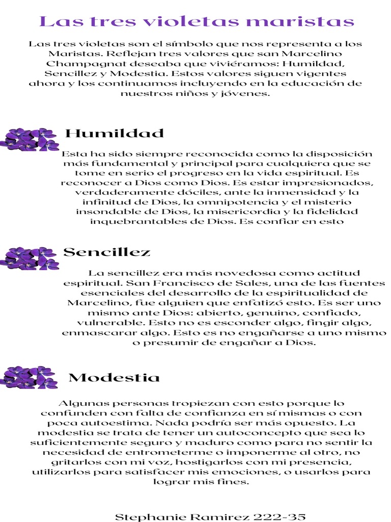 Las Tres Violetas Maristas | PDF