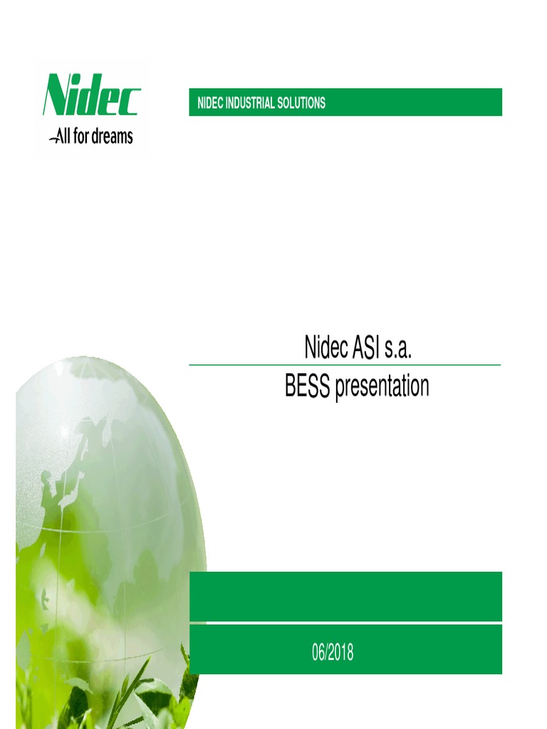 Nidec Energy Storage Solutions Overview | PDF | Solar Power | Photovoltaics