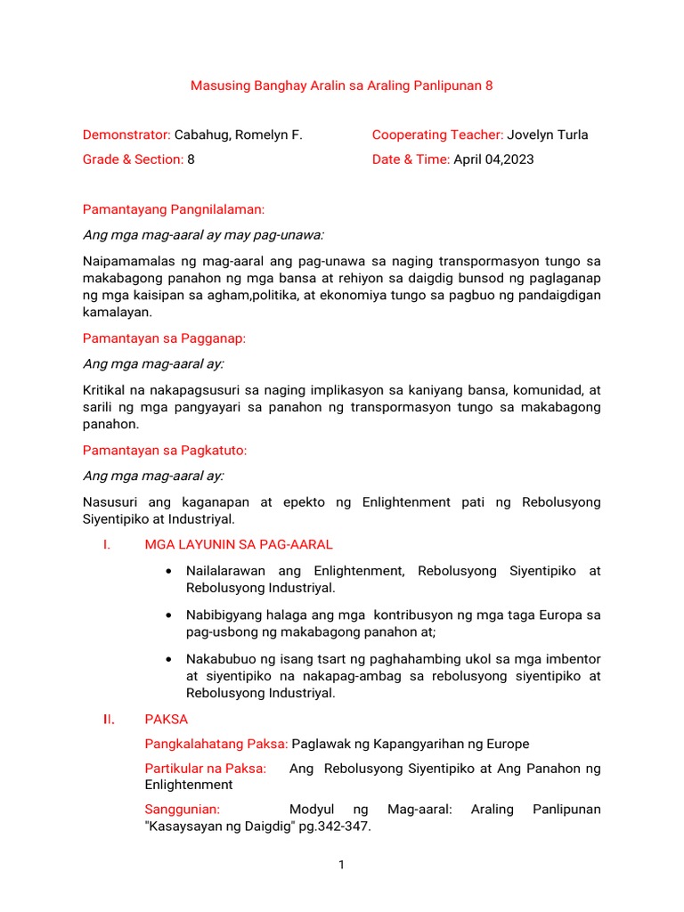 Rebolusyong Siyentipiko LP Finallll | PDF