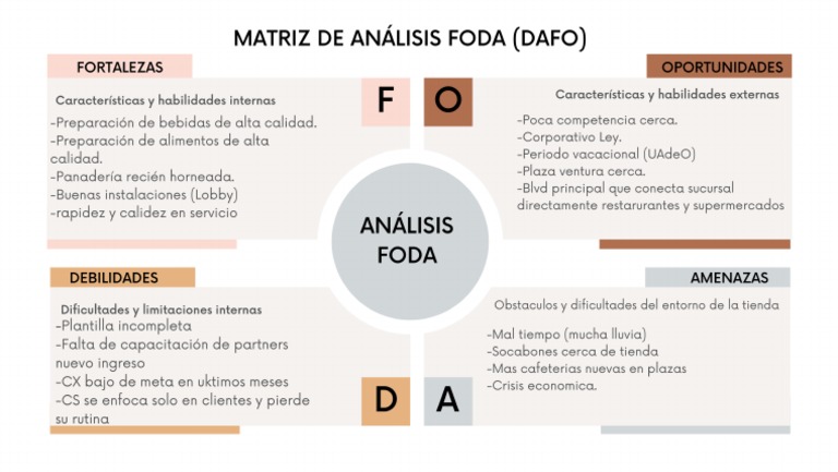 Matriz Análisis Dafo Foda Presentación Plan De Negocios Pdf