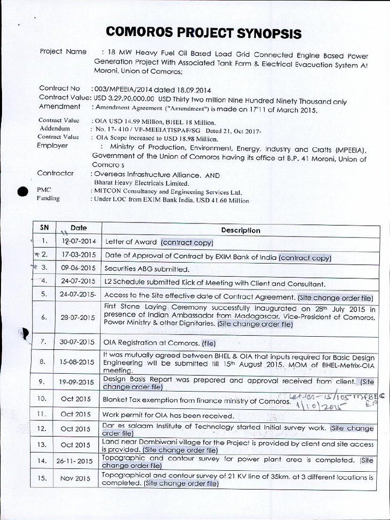 COMOROS 01 Synopsis | PDF