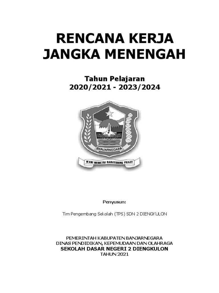 Contoh Rencana Kerja Jangka Menengah (RKJM) Untuk Sekolah Dasar | PDF