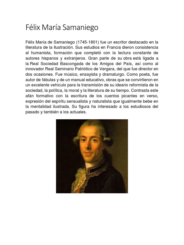 Fábulas De María Félix Samaniego Pdf