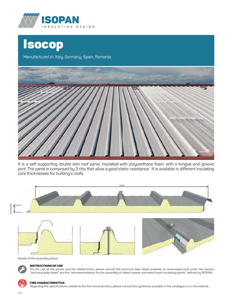 Isopan - Isocop Rev 10 Eng | PDF | Roof | Building Materials