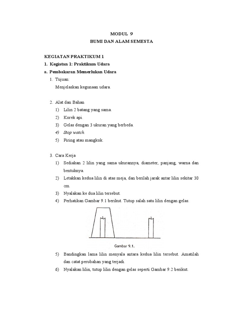 Modul 9 - Praktikum IPA Di SD | PDF Modul 9 - Praktikum IPA Di SD | PDF