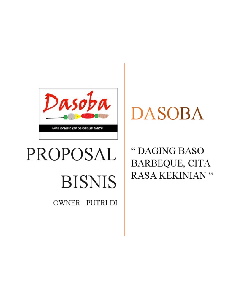 Proposal Bisnis Camilan DASOBA | PDF